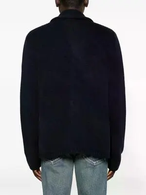 THE ROW Dor Shawl-collar Waffle-knit Cardigan