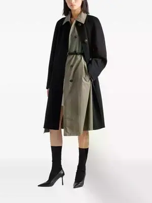 Prada Checked Technical Fabric Trench Coat