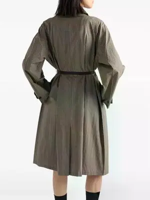 Prada Checked Technical Fabric Trench Coat