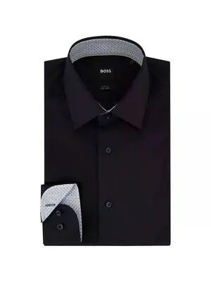 BOSS Geometric-print Lining Slim-fit Shirt - Blue