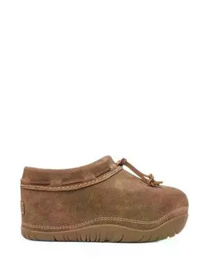 UGG Leather-lace Platform Slippers