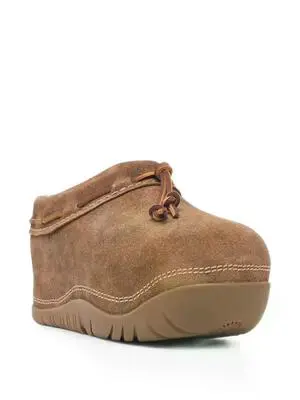 UGG Leather-lace Platform Slippers