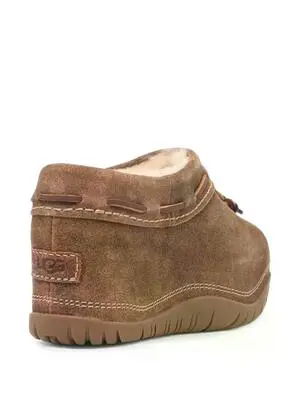 UGG Leather-lace Platform Slippers