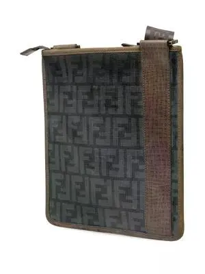 Fendi 2010-2026 Zucca Spalmati Flat Messenger Bag Crossbody Bag