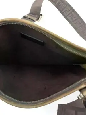 Fendi 2010-2026 Zucca Spalmati Flat Messenger Bag Crossbody Bag