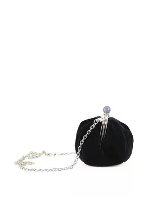 Max Mara Velvet Kiss-lock Clutch - Blue