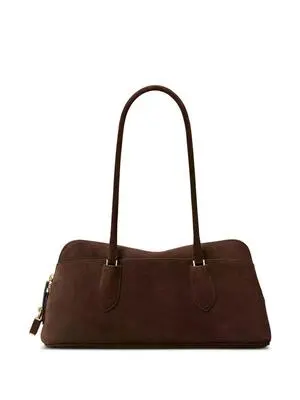 Tory Burch Lock Suede East-west Satchel - Brown