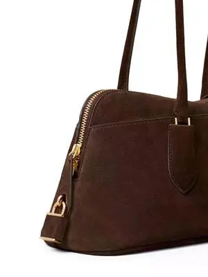 Tory Burch Lock Suede East-west Satchel - Brown