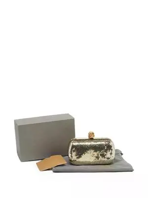 Alexander McQueen Skull Sequin Box Clutch Mini Bag