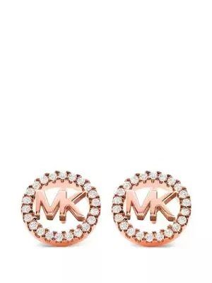Michael Kors Logo-plaque Pavé-set Stud Earrings - Gold