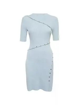 Maje Asymmetrical Rib-knit Midi Dress