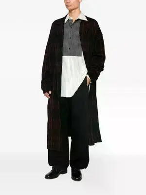 Yohji Yamamoto Check-pattern Notched-lapel Coat