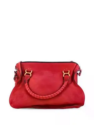 Chloé Marcie Braided Leather Large Satchel - Red