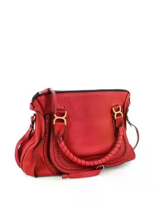 Chloé Marcie Braided Leather Large Satchel - Red