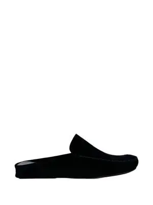 Manolo Blahnik Crawford Suede Slippers - Black