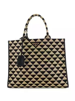 Prada Symbole Shopper Jacquard Large Tote Bag - Neutrals