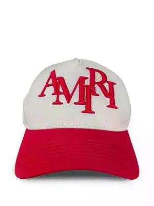 Amiri Staggered Logo Trucker Hat - White