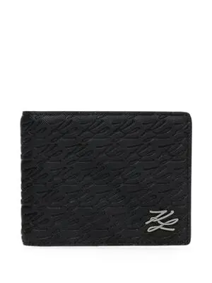 Karl Lagerfeld K/autograph Monogram-embossed Wallet - Black