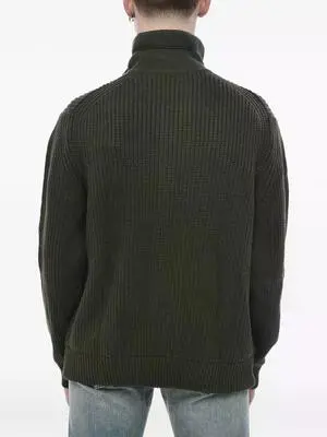 PAOLO PECORA High-neck Ribbed-knit Cardigan