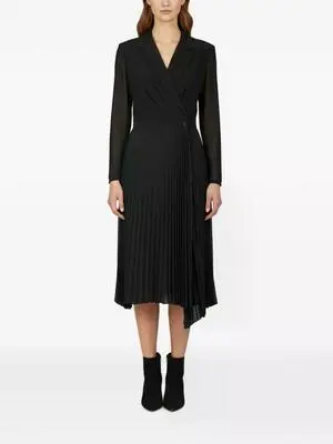 Sandro Plisse Sheer Pleated Midi Dress