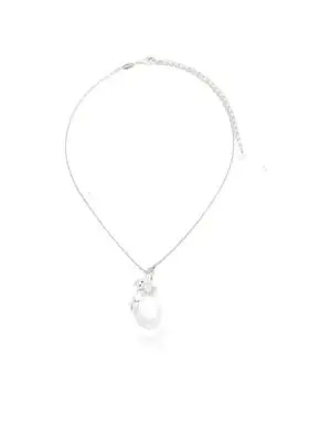 YVMIN Safety-pin Rabbit-pendant Necklace - Silver