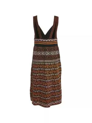 Missoni Patterned Plunge-neck Midi Dress