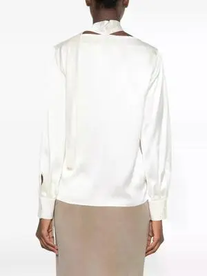 Max Mara Scarf-detail Silk Blouse