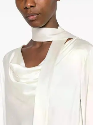 Max Mara Scarf-detail Silk Blouse