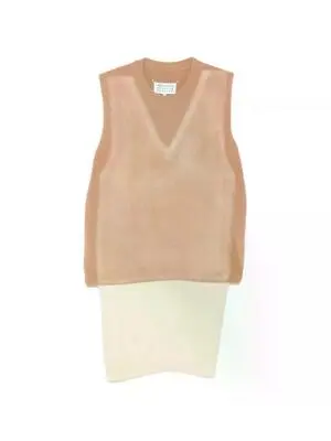 MAISON MARGIELA Trompe L'oeil Layered Sleeveless Sweater - Neutrals