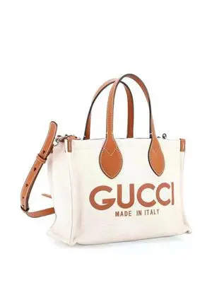 Gucci Logo Shopper Tote Printed Canvas Small Shoulder Bag