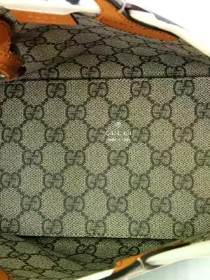 Gucci Logo Shopper Tote Printed Canvas Small Shoulder Bag