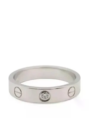 Cartier 2010s Mini Love Diamond Ring - Silver