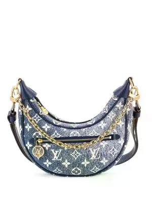 LOUIS VUITTON Loop Handbag Monogram Jacquard Denim Hobo Bag - Blue