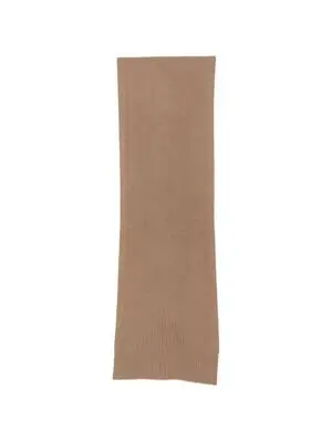 JOSEPH Fine-knit Ribbed-trim Scarf - Brown