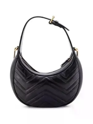 Gucci Gg Marmont Half Moon Matelasse Leather Mini Hobo Bag