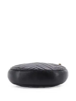 Gucci Gg Marmont Half Moon Matelasse Leather Mini Hobo Bag