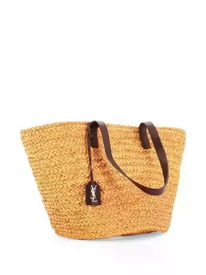 Saint Laurent Panier Basket Shopper Raffia Medium Bucket Bag