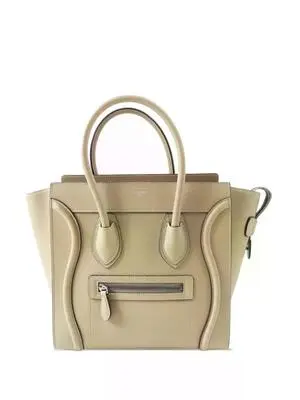 Celine 2019 Micro Drummed Calfskin Luggage Tote Bag - Neutrals