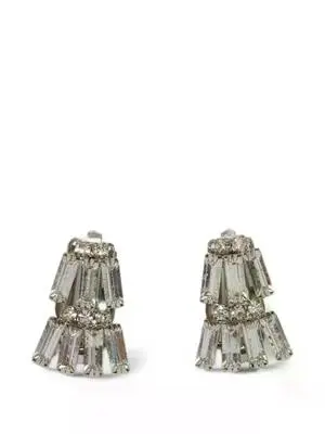 Victoria Beckham Crystal-embellished Clip-on Earrings - Silver