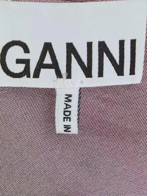 GANNI Checked Balloon-sleeve Mini Dress