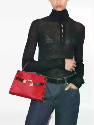 Tory Burch Petite Lee Radziwill Calf-hair Double Bag - Red