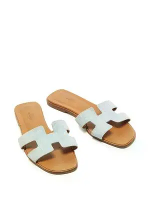 Hermès Oran H-cut Sandals - Blue