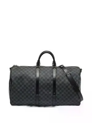 LOUIS VUITTON 55 Keepall Bandoulière Damier Graphite Holdall - Grey