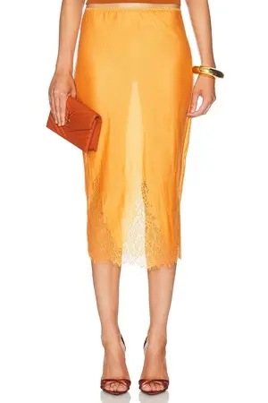 Ronny Kobo Julian Skirt In Tangerine
