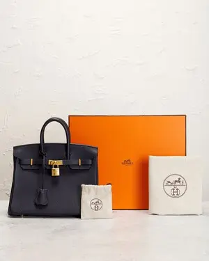 FWRD RENEW Hermes Togo Birkin 25 Handbag - Noir