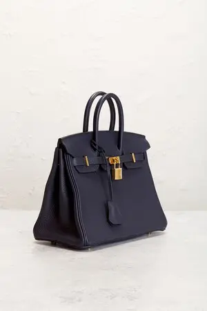 Hermès Togo Birkin 25 Handbag In Black