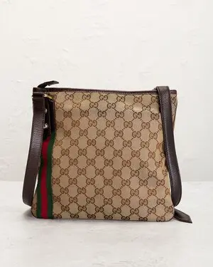 FWRD RENEW Gucci Jolicoeur Flat Messenger Bag
