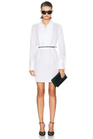 TOM FORD Twill Tuxedo Shirt Dress - White