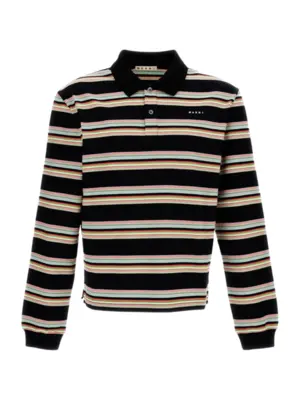 Marni Striped Polo Shirt - Green