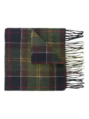 Barbour Wool Tartan Scarf - Green